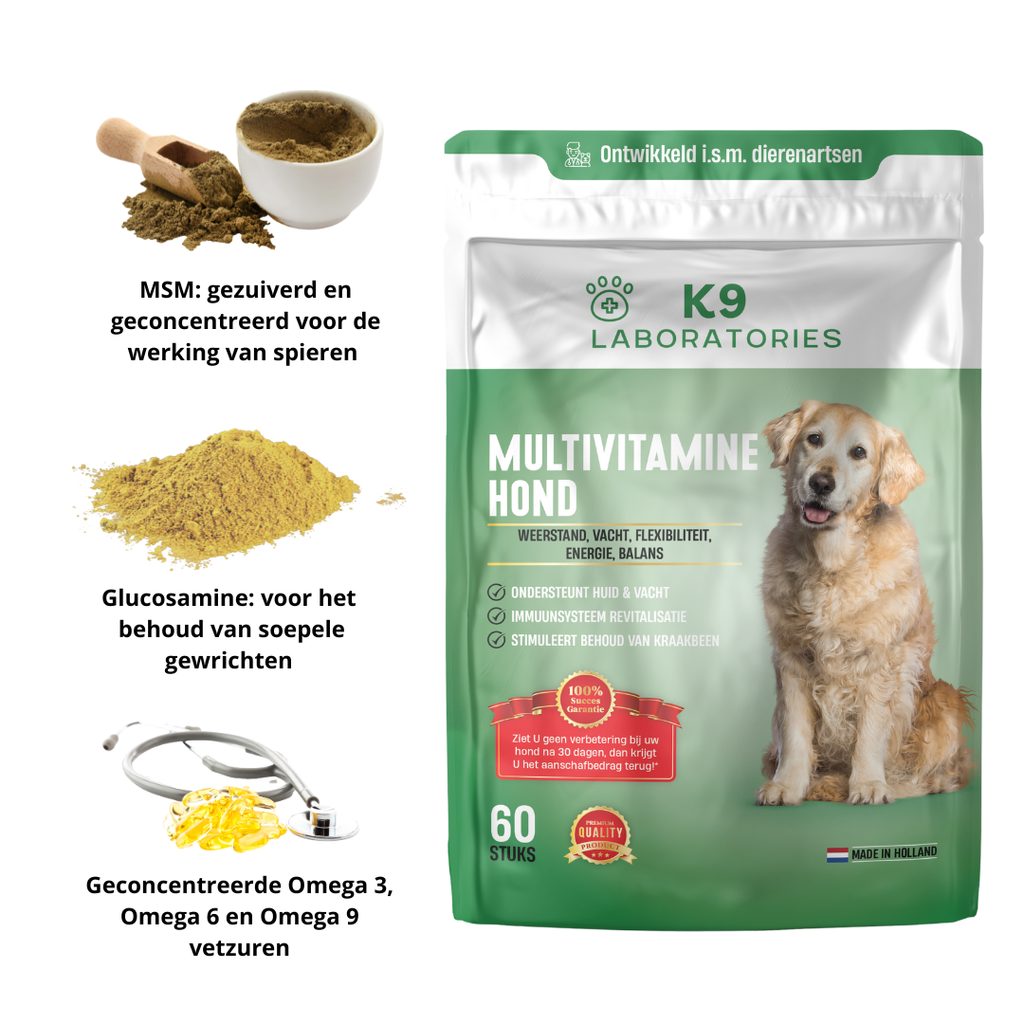 10-in-1 Multivitamine voor Honden - 60 Stuks | K9 Laboratories